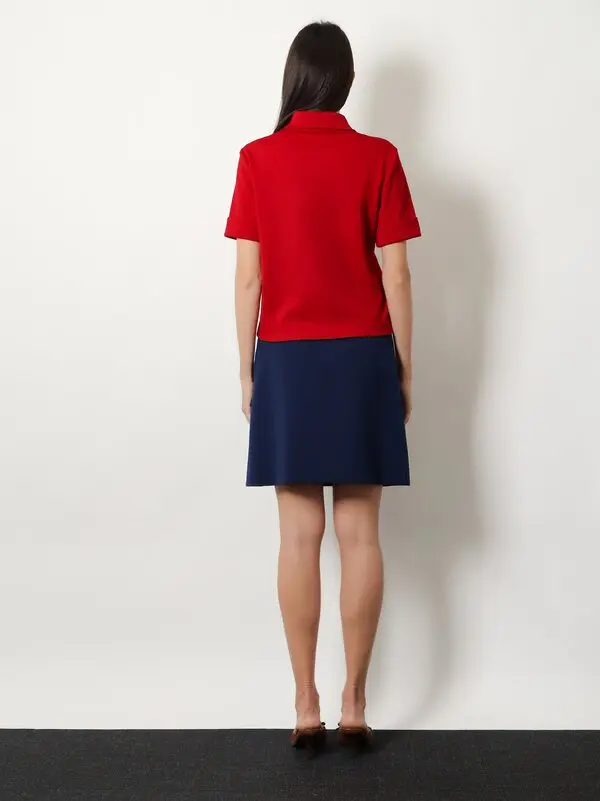 Miu Miu Polo Shirt With Lettering Logo Patch