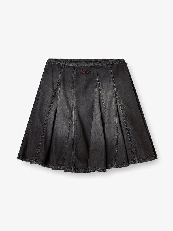 DIESEL® De-spiki-s Short Denim Skirt With Washed-out Effect
