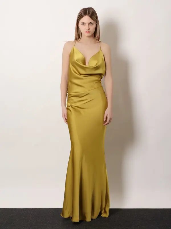 ACTUALEE Satin Long Dress