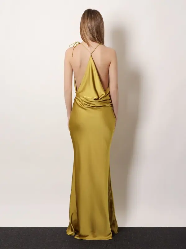 ACTUALEE Satin Long Dress