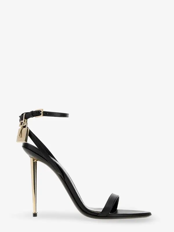 TOM FORD Leather Sandals With Metal Padlock Detail