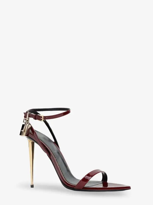 TOM FORD Patent Leather Sandals With Iconic Metal Padlock Detail