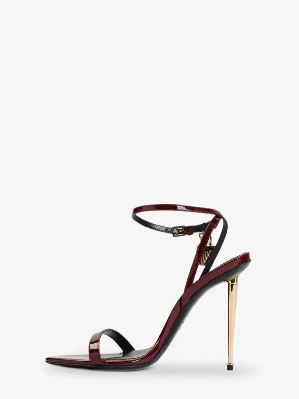 TOM FORD Patent Leather Sandals With Iconic Metal Padlock Detail