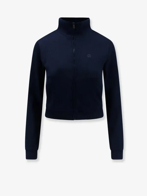 Gucci Lightweight Ribbed Cotton Jersey Sweatshirt - Blue