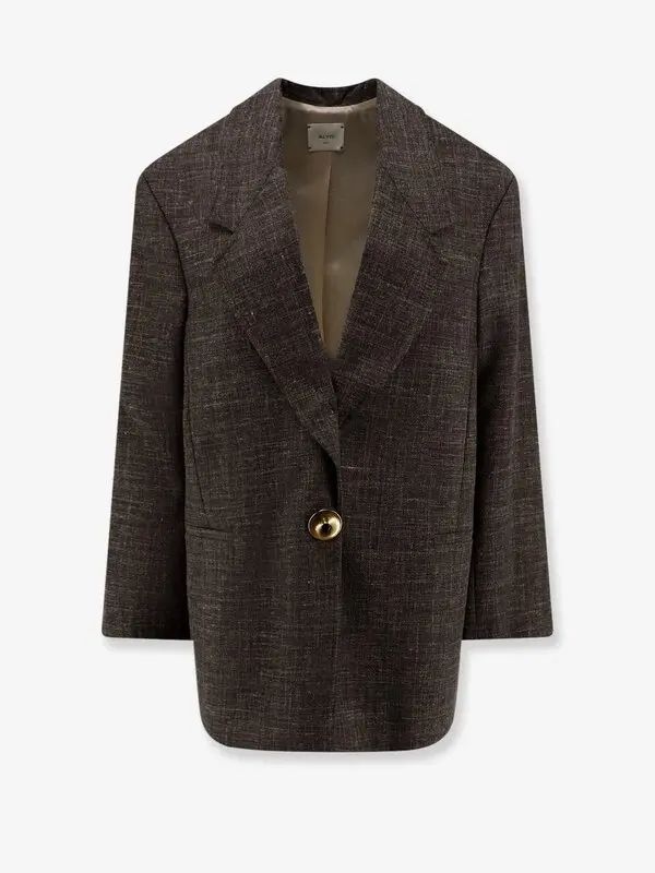 ALYSI Oversize Wool And Linen Blend Blazer