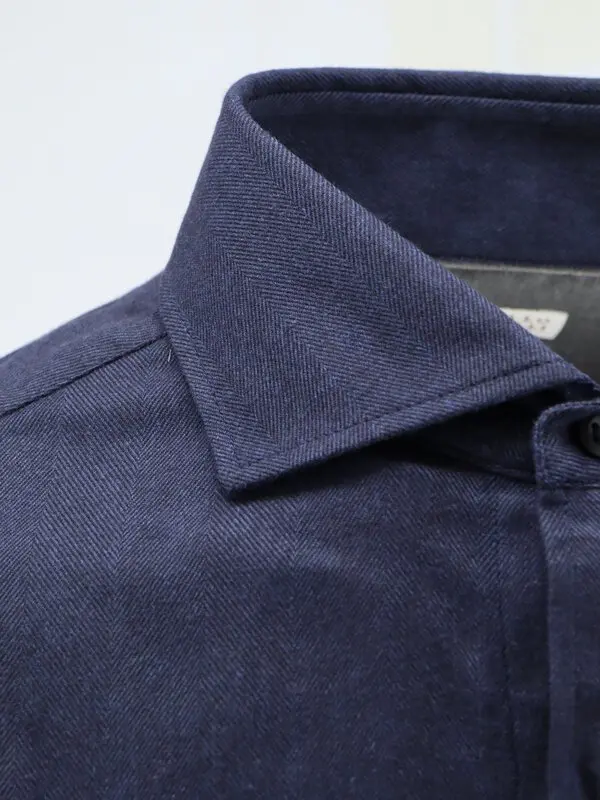 Brunello Cucinelli Cotton And Lyocell Shirt - Blue