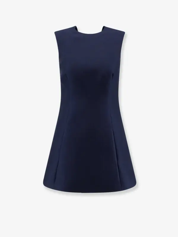 Balenciaga A-line Merino Wool And Silk Blend Short Dress - Blue