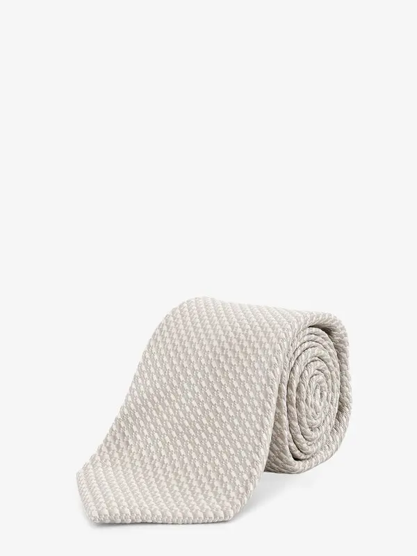 Kiton Silk Tie - Beige