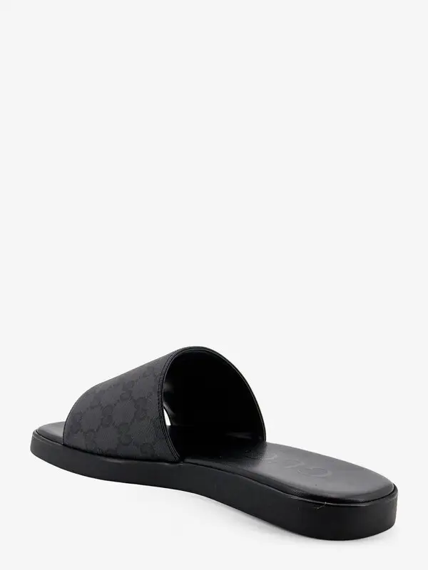 Gucci Denim Sandals With Gg Motif - Black