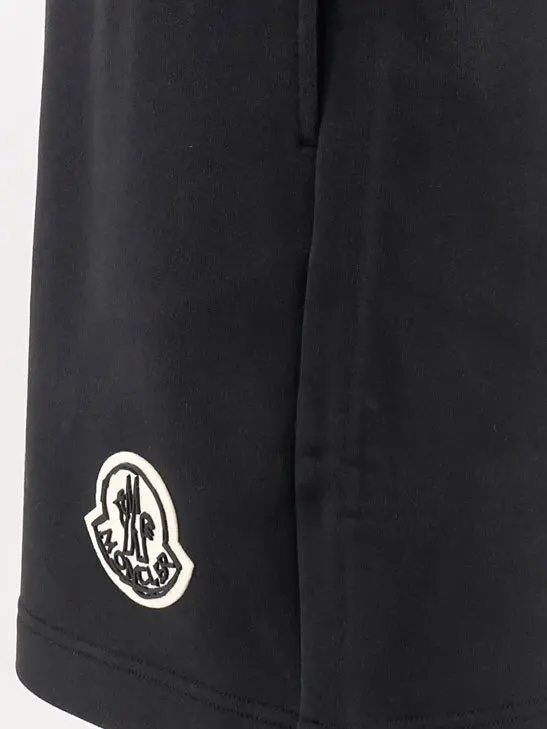 Moncler Cotton Bermuda Shorts With Logo Patch