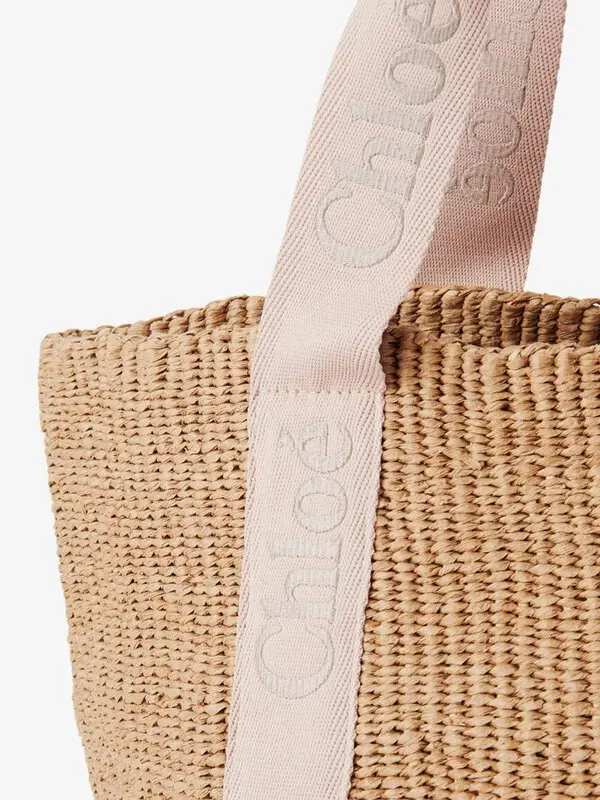 Chloé Woody Raffia Shoulder Bag