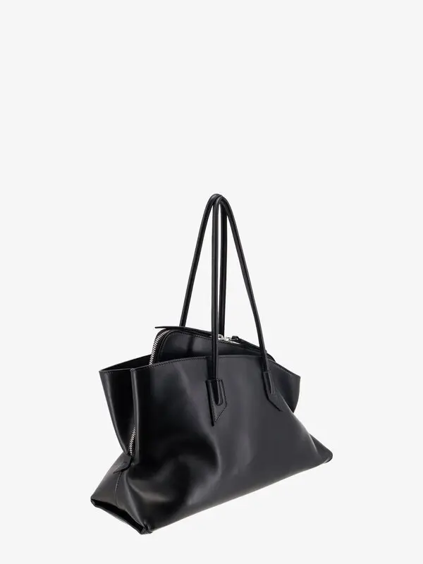Attico La Passeggiata Medium Leather Shoulder Bag - Black