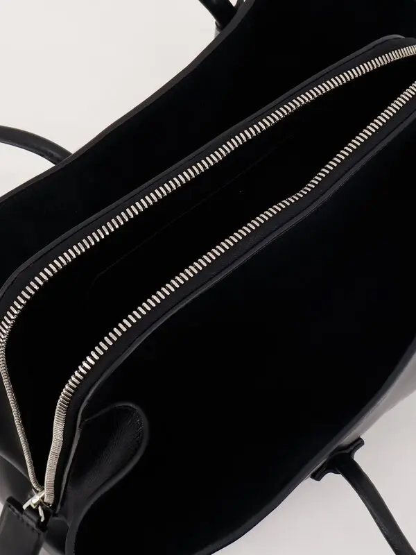Attico La Passeggiata Medium Leather Shoulder Bag - Black