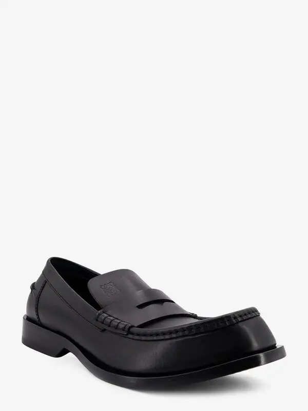 Loewe Bobine Leather Loafers With Engraved Anagram Logo