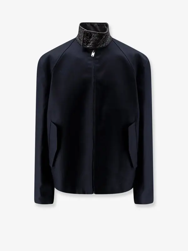 Bottega Veneta Harrington Compact Cotton Gabardine Jacket - Blue