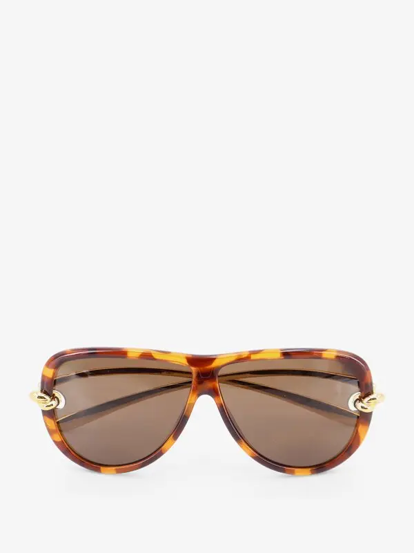 Bottega Veneta Knot Aviator Acetate Sunglasses - Brown