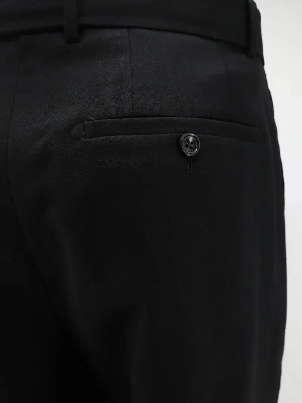 Tagliatore Nevil Virgin Wool Trousers With Belt - Black