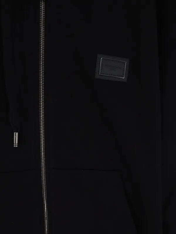 Dolce & Gabbana Cotton Sweatshirt With Metal Logo Patch