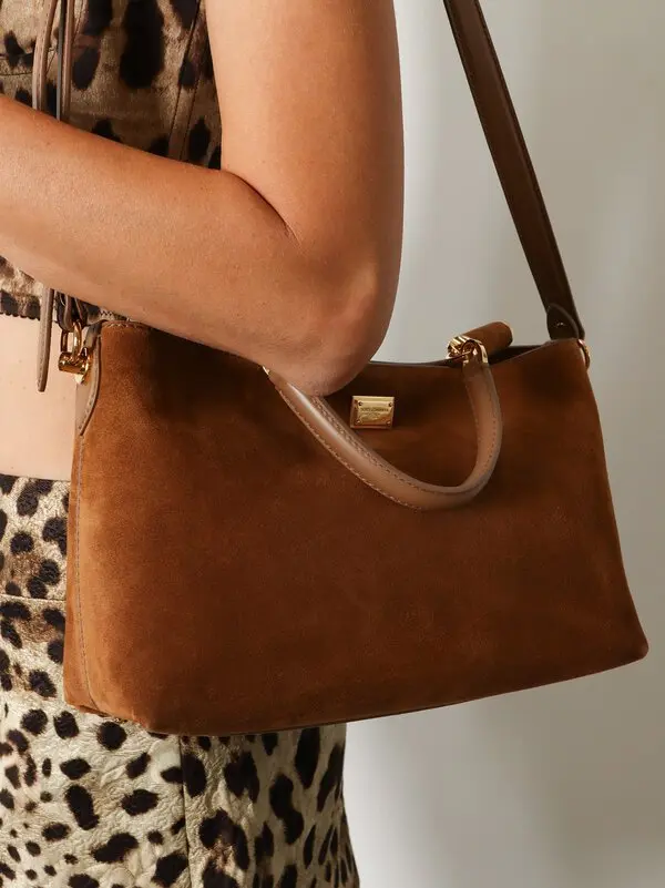 Dolce & Gabbana Vittoria Suede Crossbody Bag - Brown