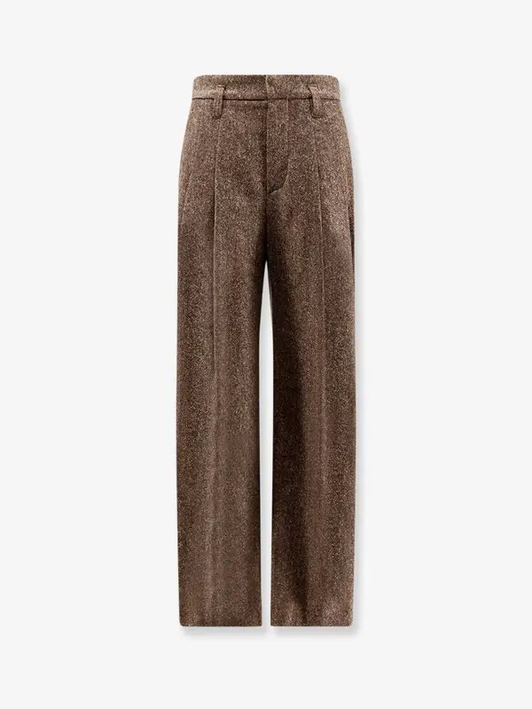 Brunello Cucinelli Mélange Wool Blend Trousers - Brown