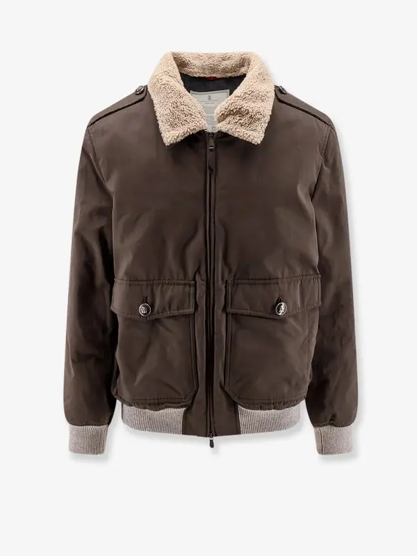 Brunello Cucinelli Bomber Jacket With Detachable Fur Collar