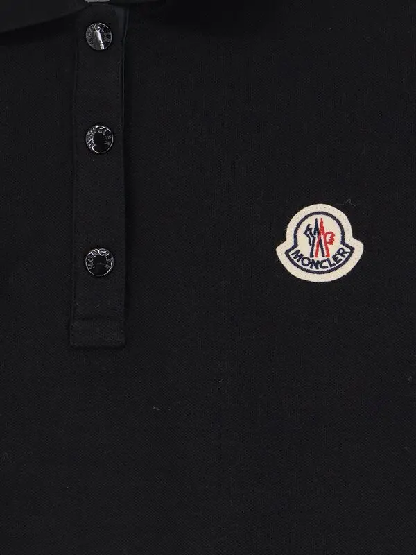 Moncler Cotton Polo Shirt With Logo Patch