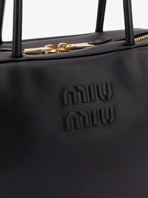 Miu Miu Arcadie Softy Leather Handbag - Black