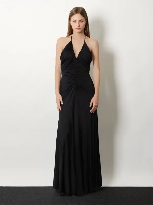 SELF-PORTRAIT Gathered Jersey Long Dress