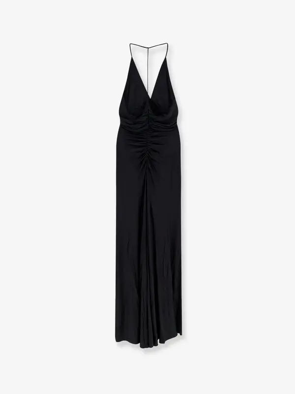 SELF-PORTRAIT Gathered Jersey Long Dress