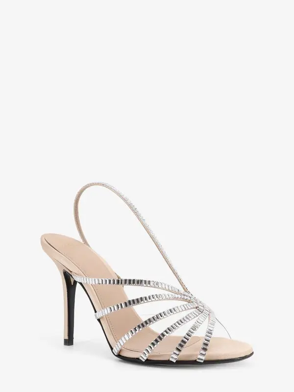 ALEVI` Star Xtal 95 Satin Sandals With All-over Crystals