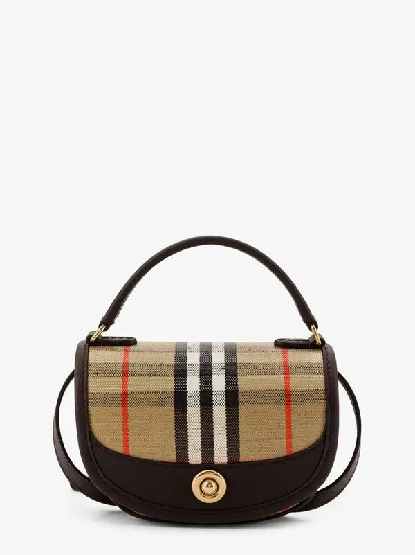 Burberry Highlands Crossbody Bag With Iconic Check Pattern