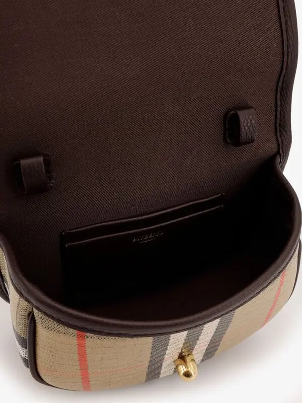 Burberry Highlands Crossbody Bag With Iconic Check Pattern