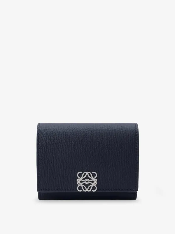 Loewe Anagram Trifold Leather Wallet - Blue