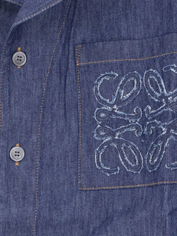 Loewe Denim Shirt With Embroidered Anagram Logo