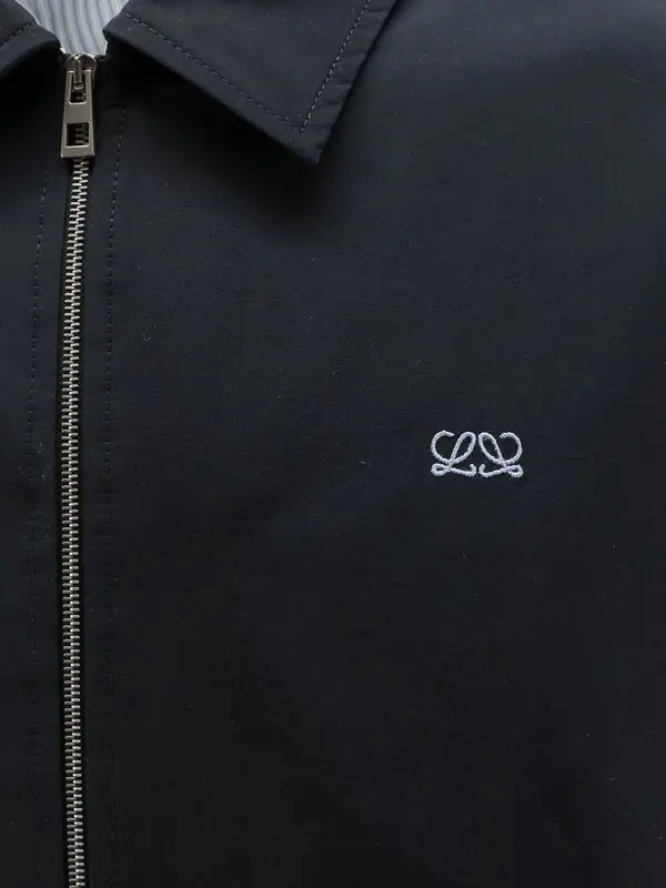 Loewe Cotton Blend Jacket With Logo Embroidery