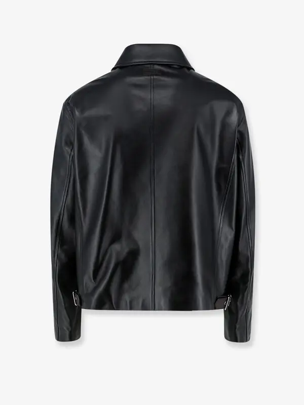 Loewe Leather Jacket With Back Logo Patch