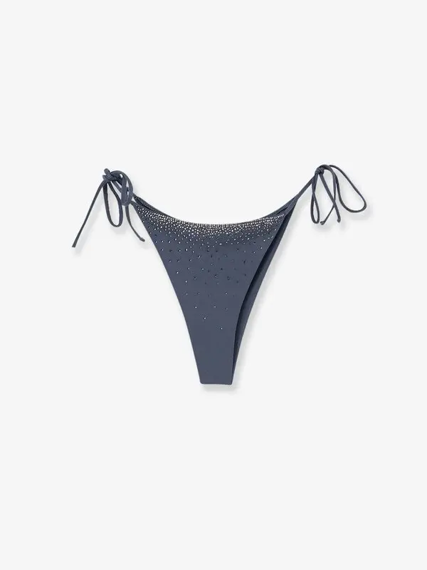 MC2 SAINT BARTH Marielle Nylon Beach Briefs With Rhinestones - Blue