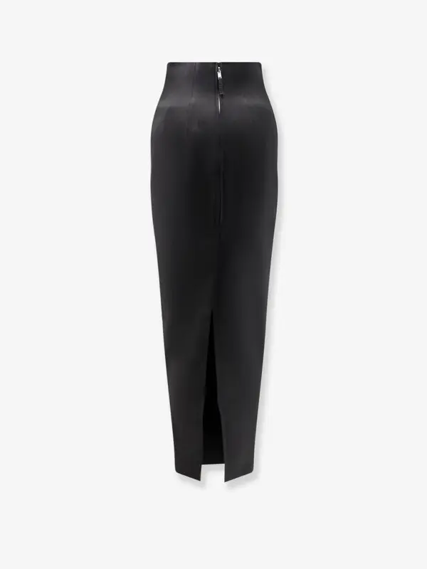 Rick Owens Dirt Pillar Long Stretch Wool Blend Skirt