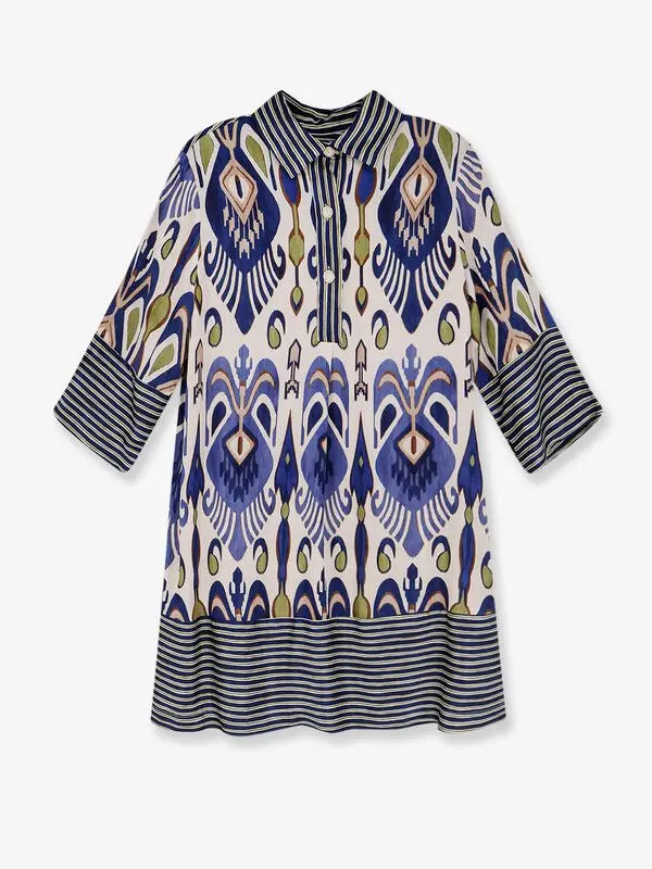 BYE FIRENZE Multicolor Viscose And Rayon Dress