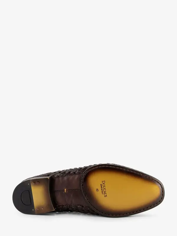 DOUCAL'S Leather Loafers With Woven Detail