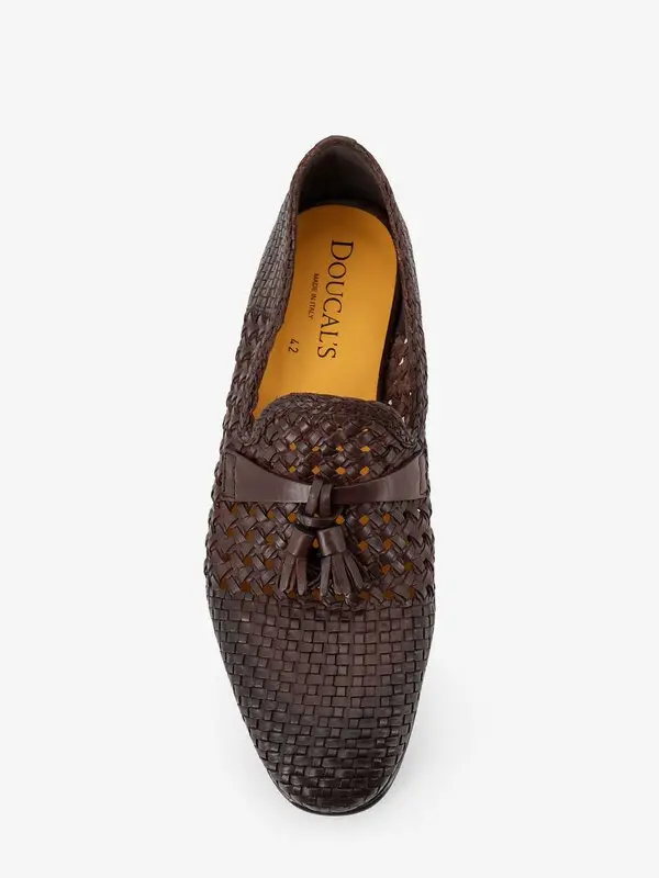DOUCAL'S Leather Loafers With Woven Detail