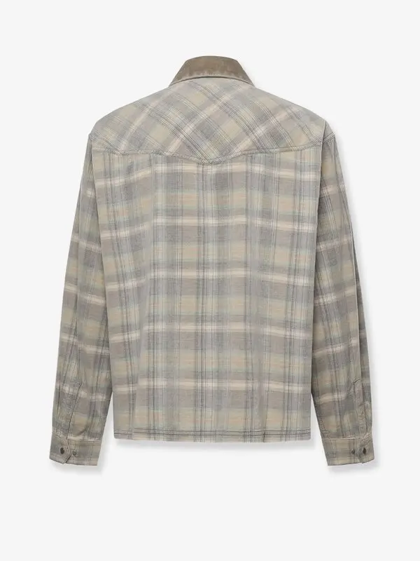 REPRESENT Corduroy Shirt With Check Motif