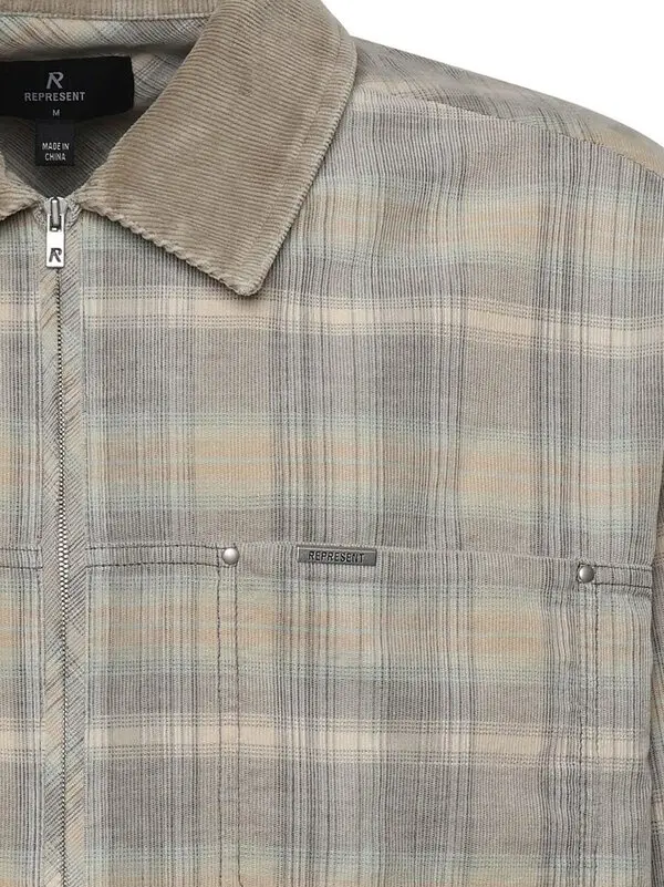 REPRESENT Corduroy Shirt With Check Motif
