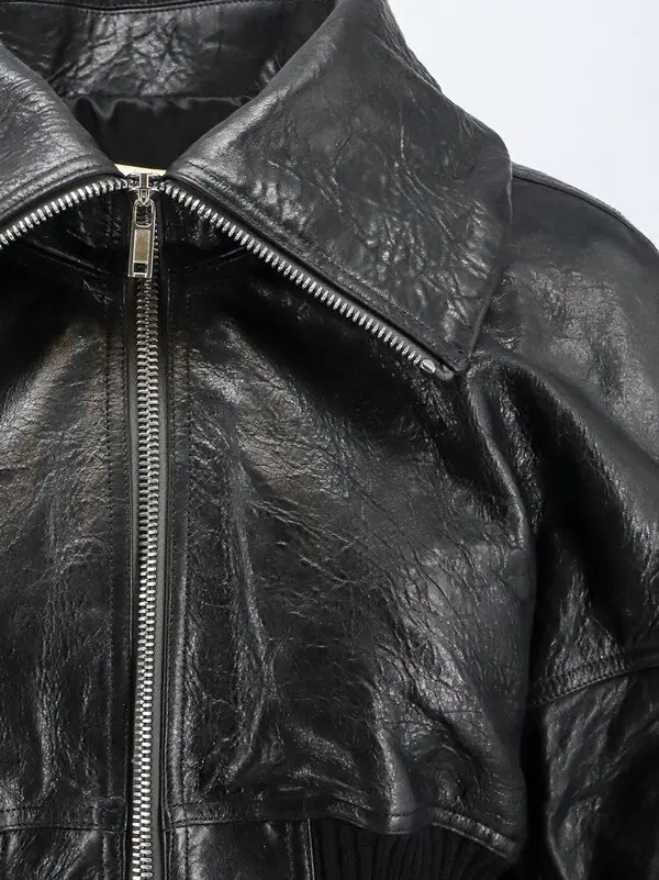 Rick Owens Dracuflight Cropped Leather Jacket