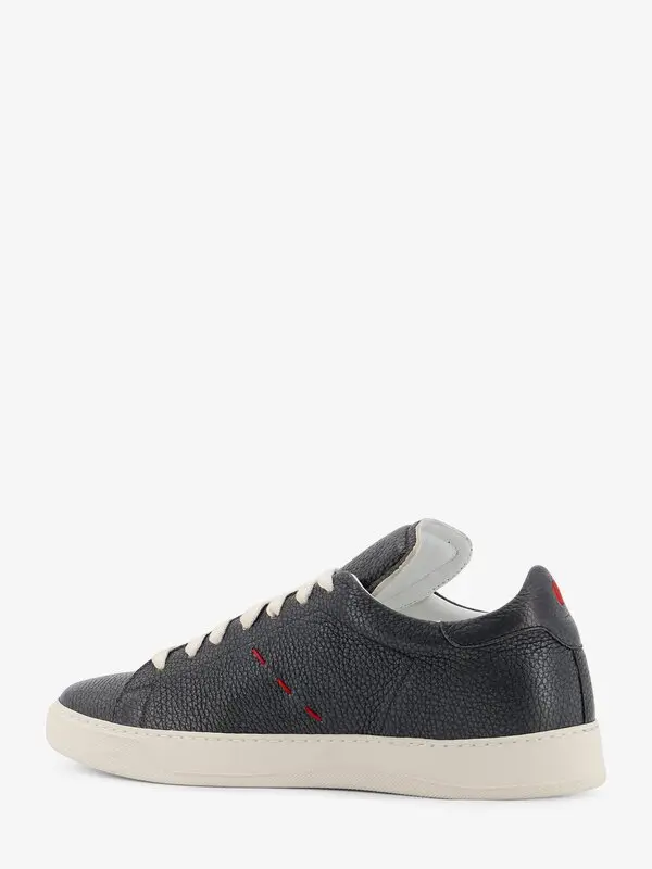 Kiton Leather Sneakers With Iconic Side Stitching