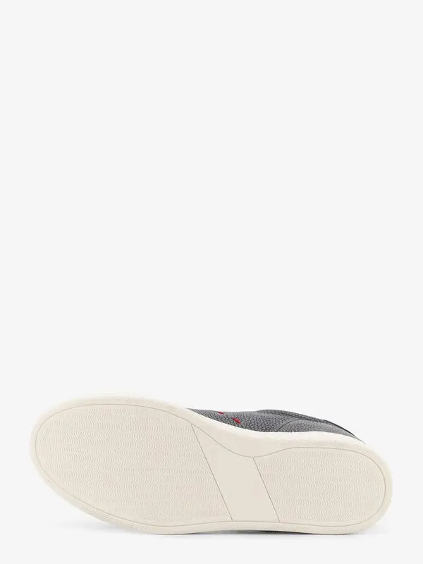 Kiton Leather Sneakers With Iconic Side Stitching