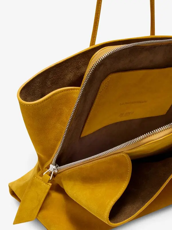 Attico La Passeggiata Suede Shoulder Bag - Yellow