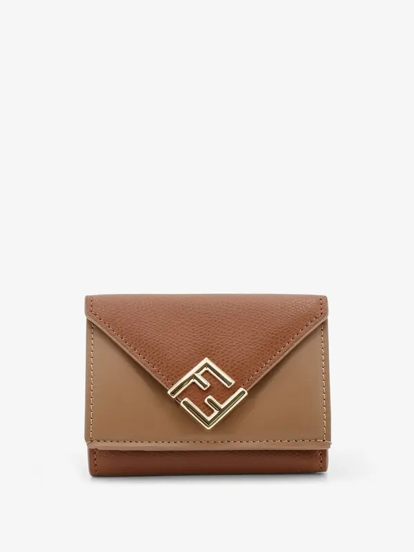 Fendi Ff Diamonds Micro Trifold Leather Wallet