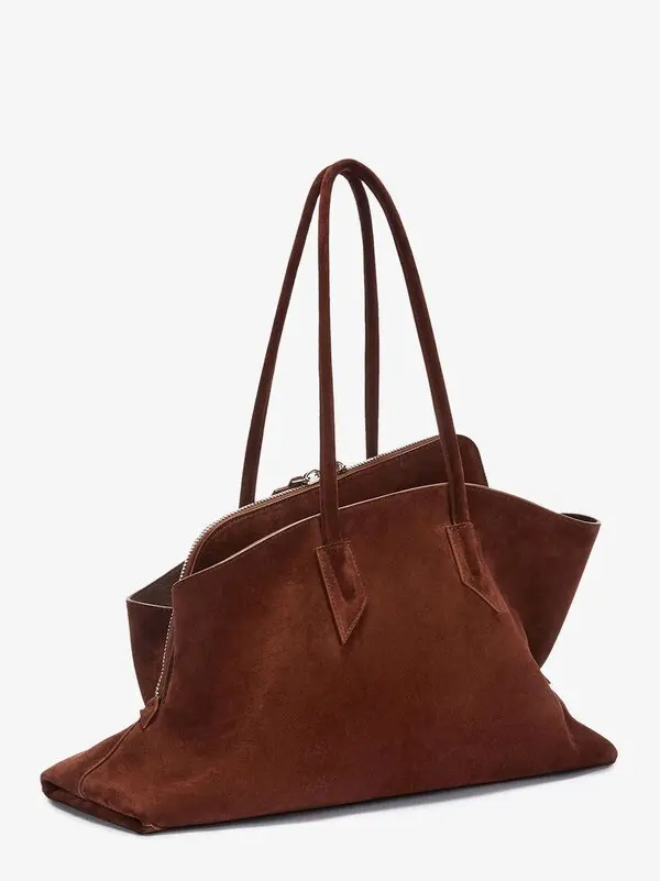 Attico La Passeggiata Suede Shoulder Bag - Brown
