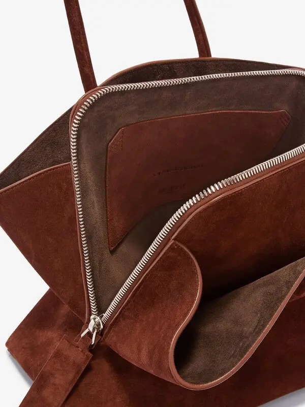 Attico La Passeggiata Suede Shoulder Bag - Brown